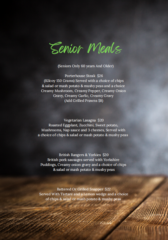 Menu – Wellington Hotel