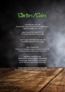 Menu – Wellington Hotel
