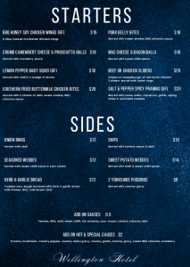 Menu – Wellington Hotel
